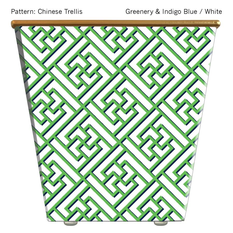 Chinese Trellis - Greenery & Indigo Blue / White – The Preppy Desk LLC